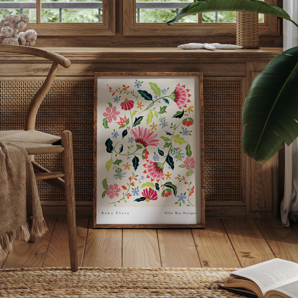 Boho Flora Art Print Ellie Mae Designs – elliemaedesigns.co.uk